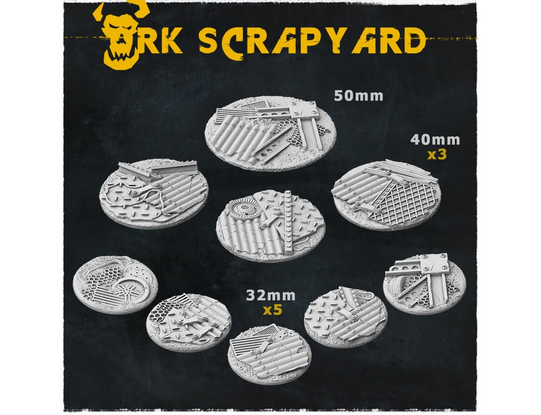 Ork Scrapyard Base Toppers 32mm, 40mm and 50mm Sculpts by Zabavka ...