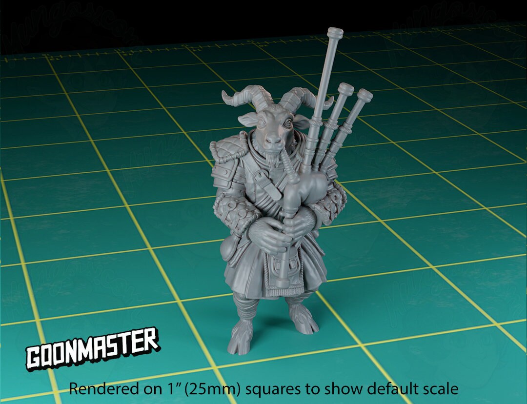 Goat Bard With Bag Pipes Miniature | Sculpt by Goonmaster | Fantasy ...