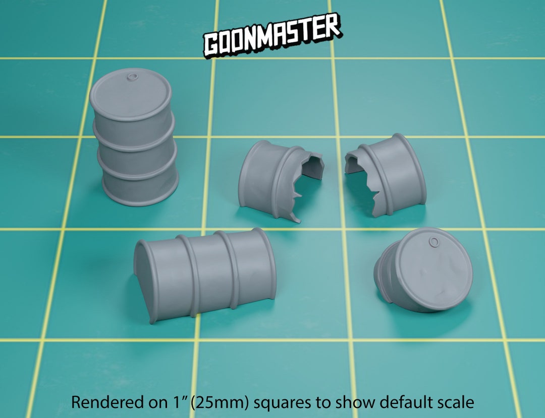 Base Bits - Industrial Barrels (5 Bit Pack) | Sculpts by Goonmaster | 32mm Scale | Sci-fi ...