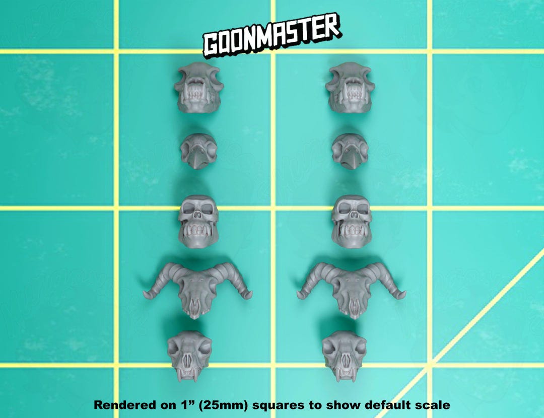 Base Bits - Animal Skulls (10 Bit Pack) | Sculpts by Goonmaster | 32mm ...