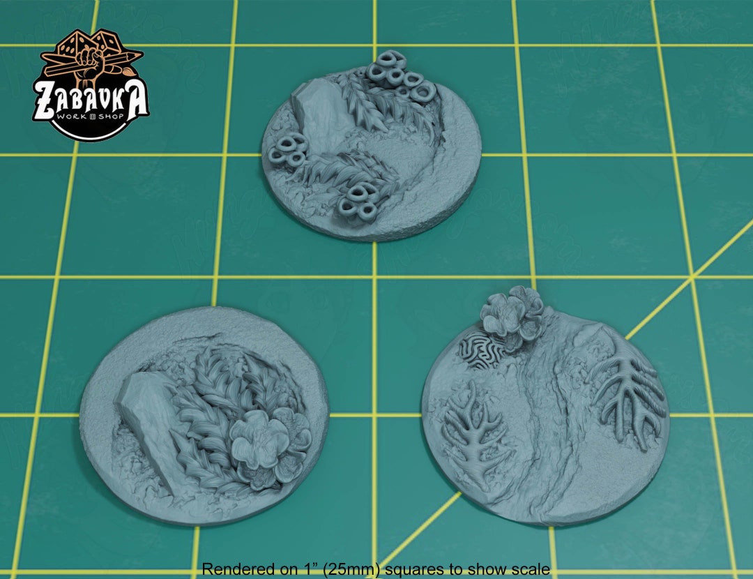 40mm Ocean Floor Base Toppers set of 3 Sculpts by Zabavka Workshop ...