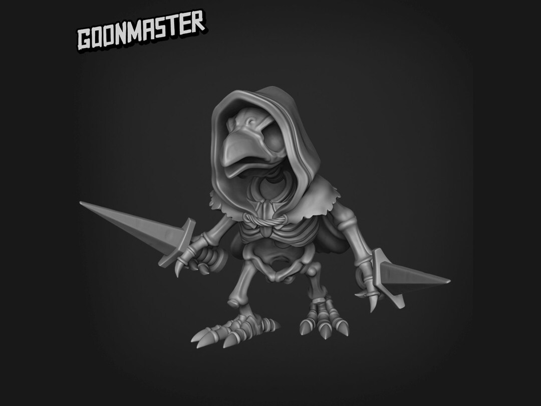 Undead Kenku Crow Skeleton With Daggers Sculpt by Goonmaster - Etsy