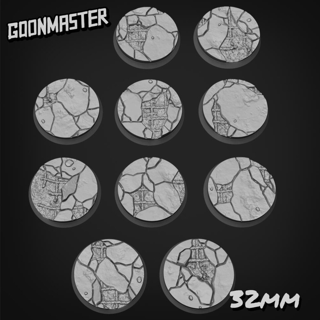 Damaged Reinforced Concrete Toppers for 32mm Plastic Bases (set of 10 ...