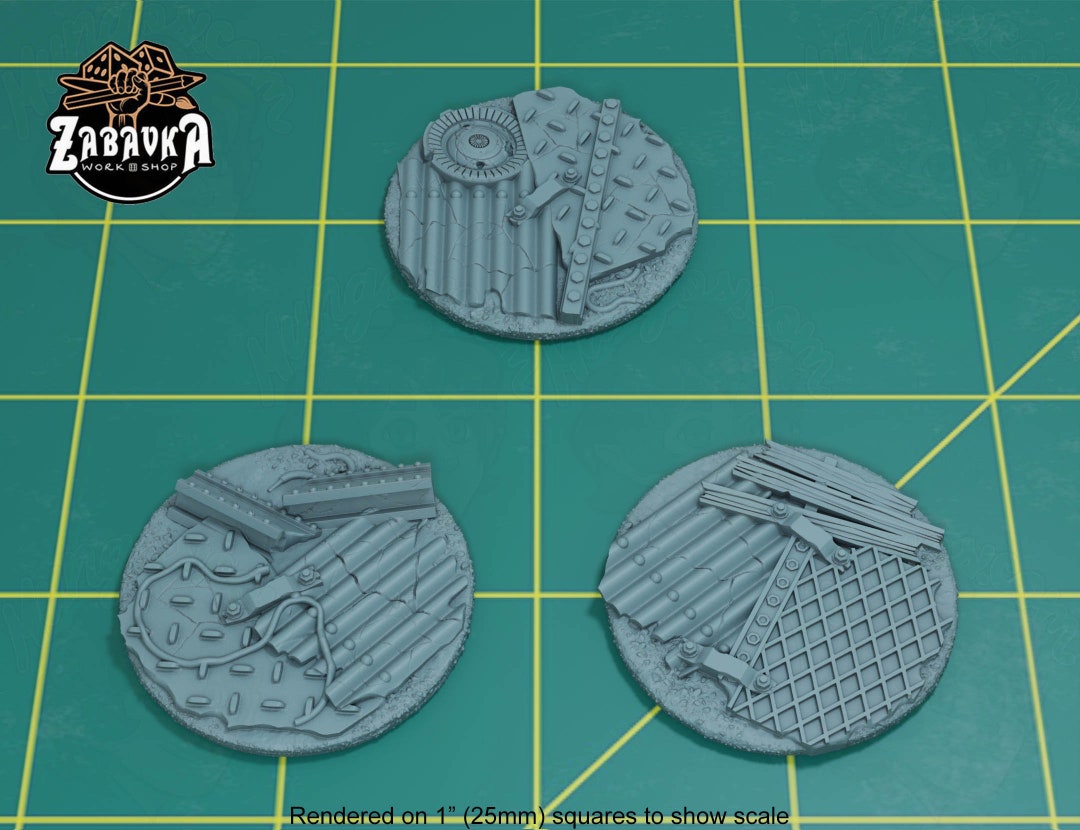 40mm Ork Scrapyard Base Toppers set of 3 Sculpts by Zabavka Workshop ...