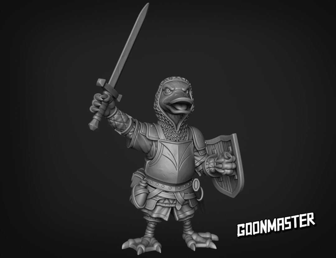 Duck Knight #2 Miniature (with Helmet, Chainmail or Without) | Sculpt ...