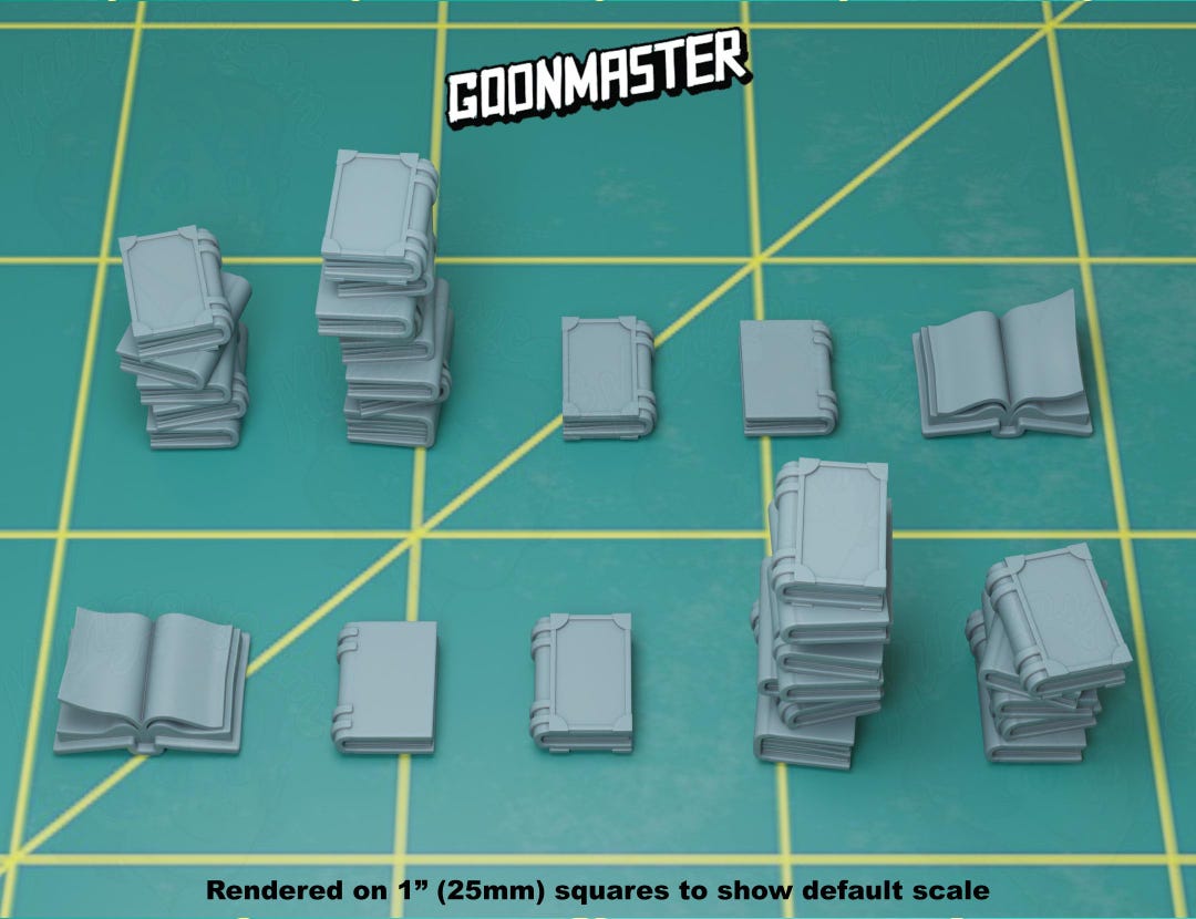 Base Bits - Books (10 Bit Pack) | Sculpts by Goonmaster | 32mm Scale ...