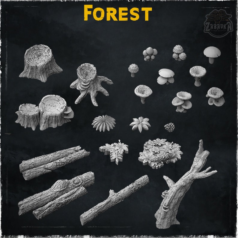 Lush Forest (21 Bit Pack) | Sculpts by Zabavka Workshop | 28mm Scale ...