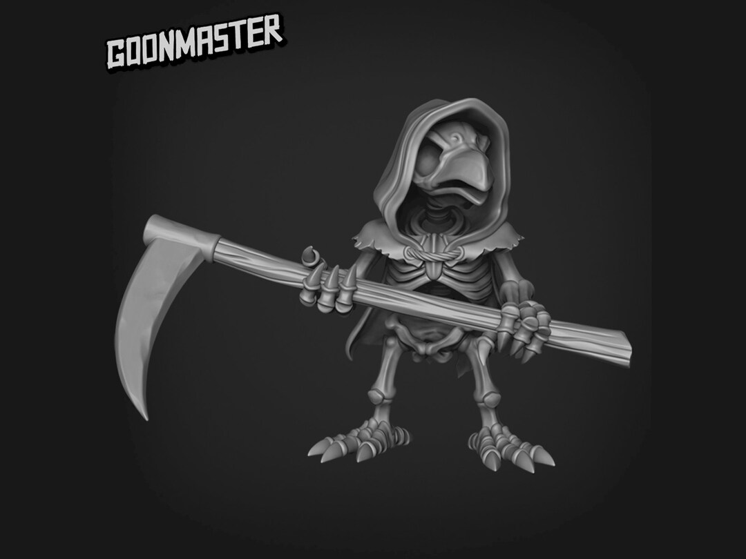 Undead Kenku Crow Skeleton With Scythe Sculpt by Goonmaster Fantasy ...