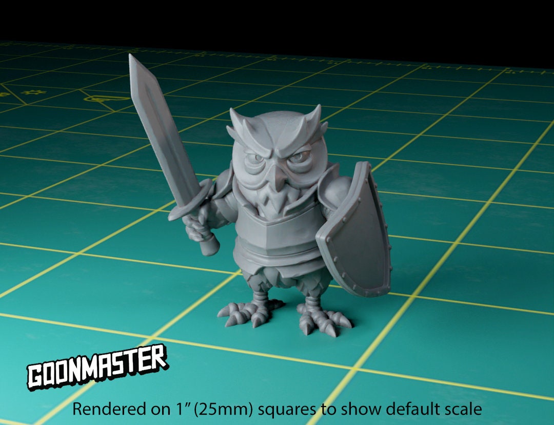 Owlfolk Armored Knight Without Helmet and a Sword - Sculpt by ...