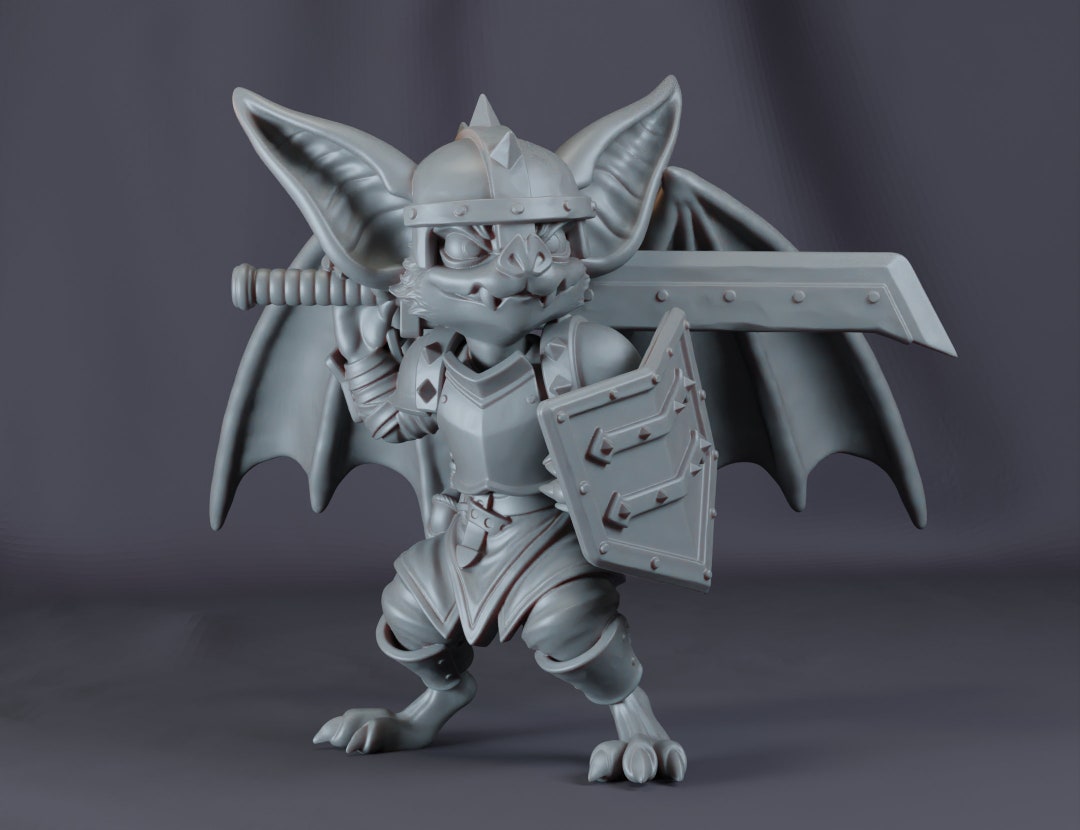 Bat Folk Knight With Sword and Shield #2 | Sculpt by Goonmaster ...