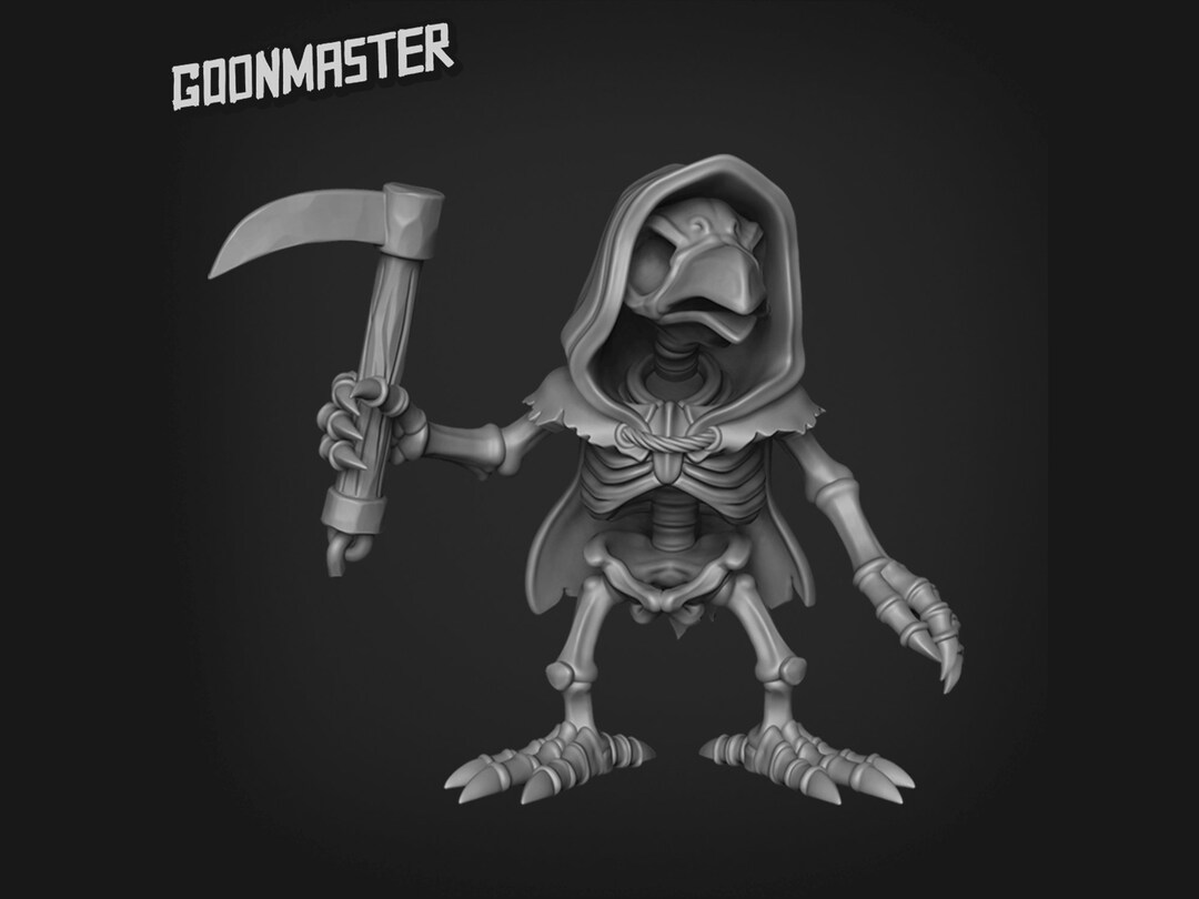 Undead Kenku Crow Skeleton With Sickle Sculpt by Goonmaster - Etsy