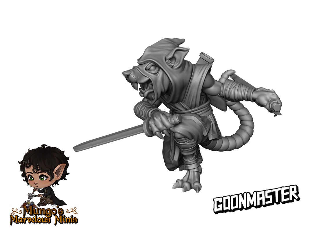 Ratfolk Ninja With Katanas 2 Sculpt by Goonmaster Fantasy - Etsy