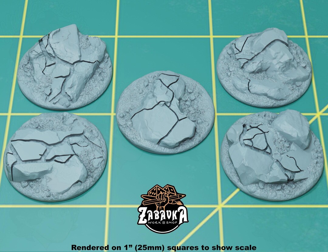 Rocky Terrain Toppers for 25mm Plastic Bases Set #1 (set of 5 ...