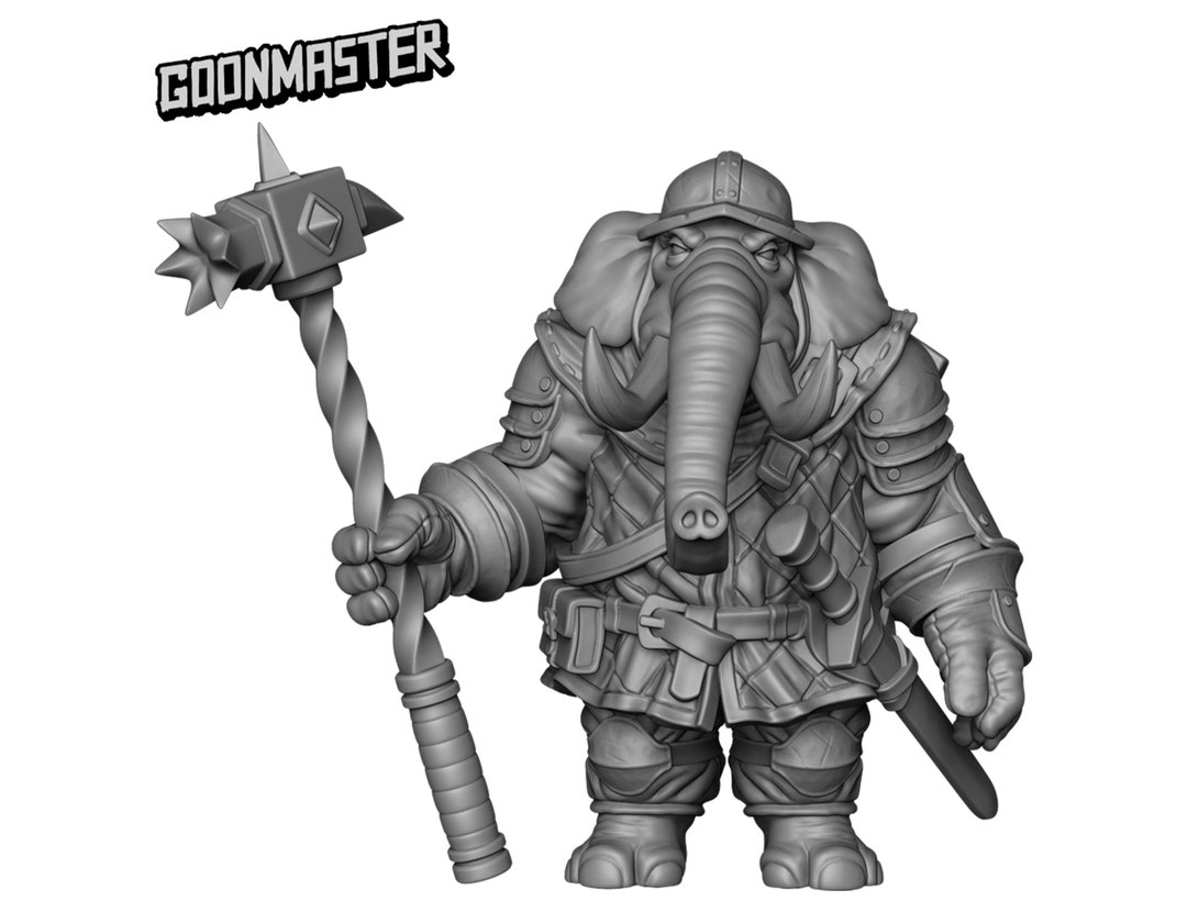 Elephant Loxodon Warrior with War Hammer 2 Sculpt by - Etsy