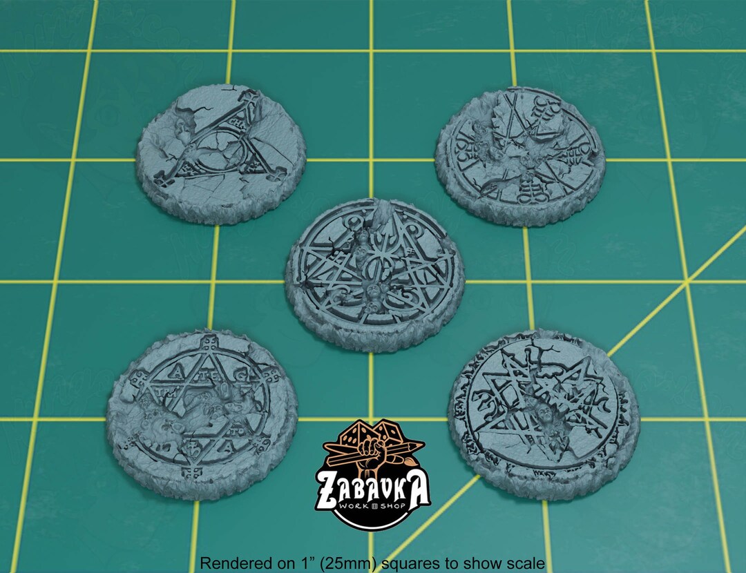 32mm Demon Summoning Base Toppers set of 5 Sculpts by Zabavka Workshop ...