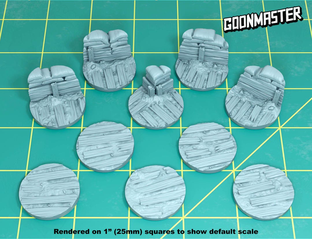 Trench Toppers for 32mm Plastic Bases set of 10 Sculpts by Goonmaster ...