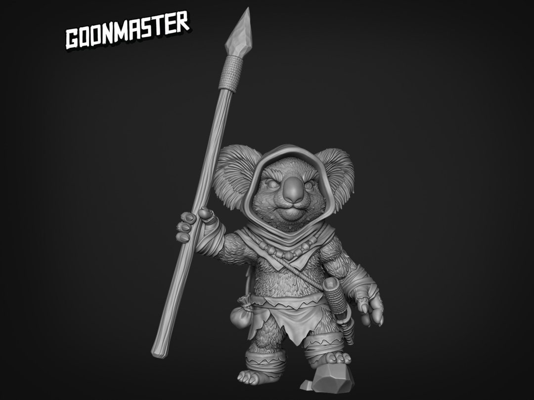 Koala Miniature With Spear 4 with or Without Hood Sculpt by Goonmaster ...