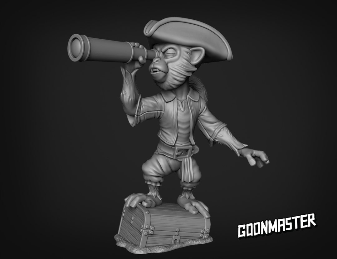 Monkey Pirate With Telescope Sculpt by Goonmaster Fantasy Tabletop RPG ...