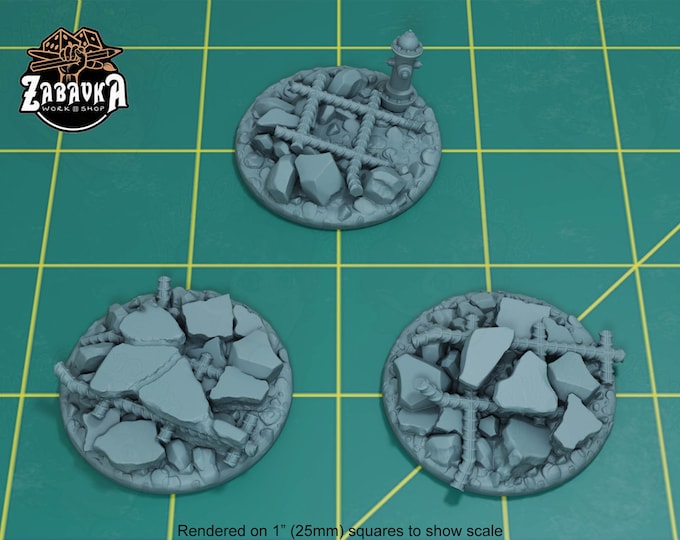 BASES - Destroyed CITY Themed Bases for Wargames and Tabletop ...