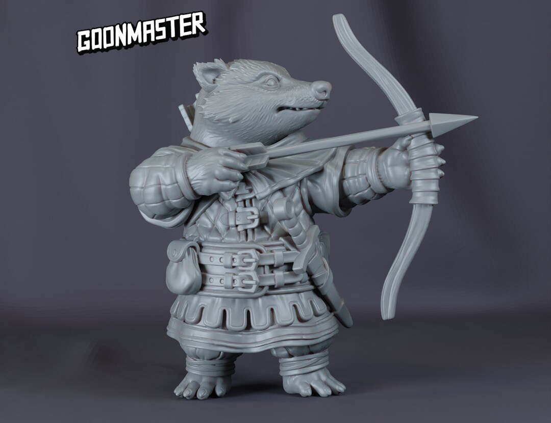 Badger Archer Miniature With Bow and Arrow #2 | Sculpt by Goonmaster ...