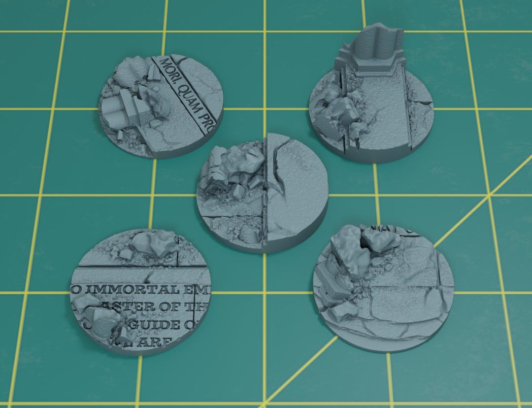Ruined Empire City Toppers for 32mm Plastic Bases #1 (set of 5 ...