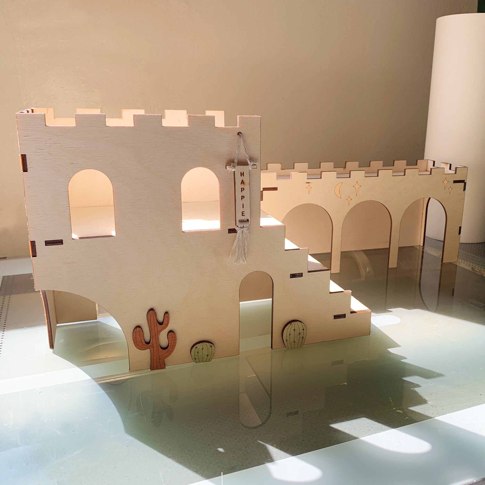 Custom 2 Layers BOHO Style Hamster Hideout/ Wild Desert Castle With ...