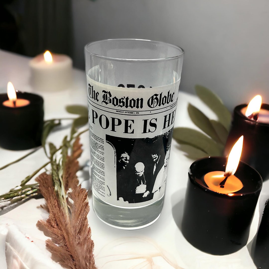 Vintage 1979 the Boston Globe the Pope is Here Glass Drinking Graphic ...