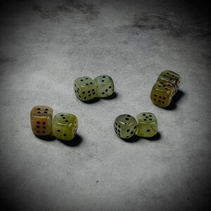 Pair of Green Onyx Dice Small Gemstone Dice Unique Gift Idea Witchcraft ...