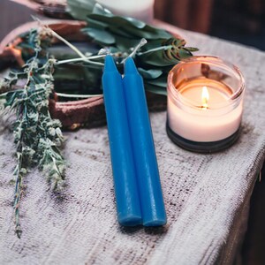 4 PK Manifestation & Courage Light Blue Candles 4" Chime Candles, Witch ...