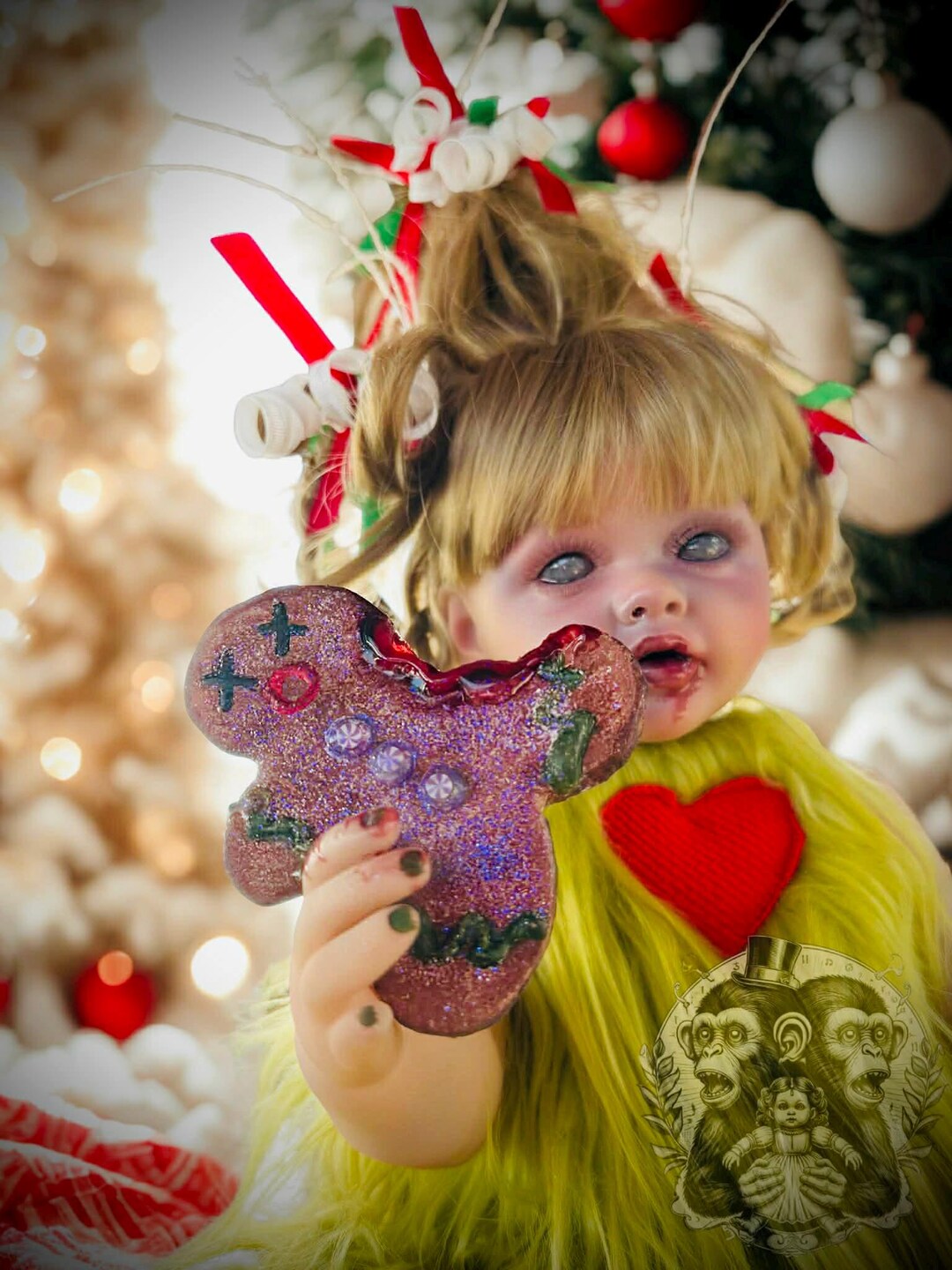 Lulu Grinleigh Grinch Inspired Whoville Holiday Little Girl 22" OOAK ...