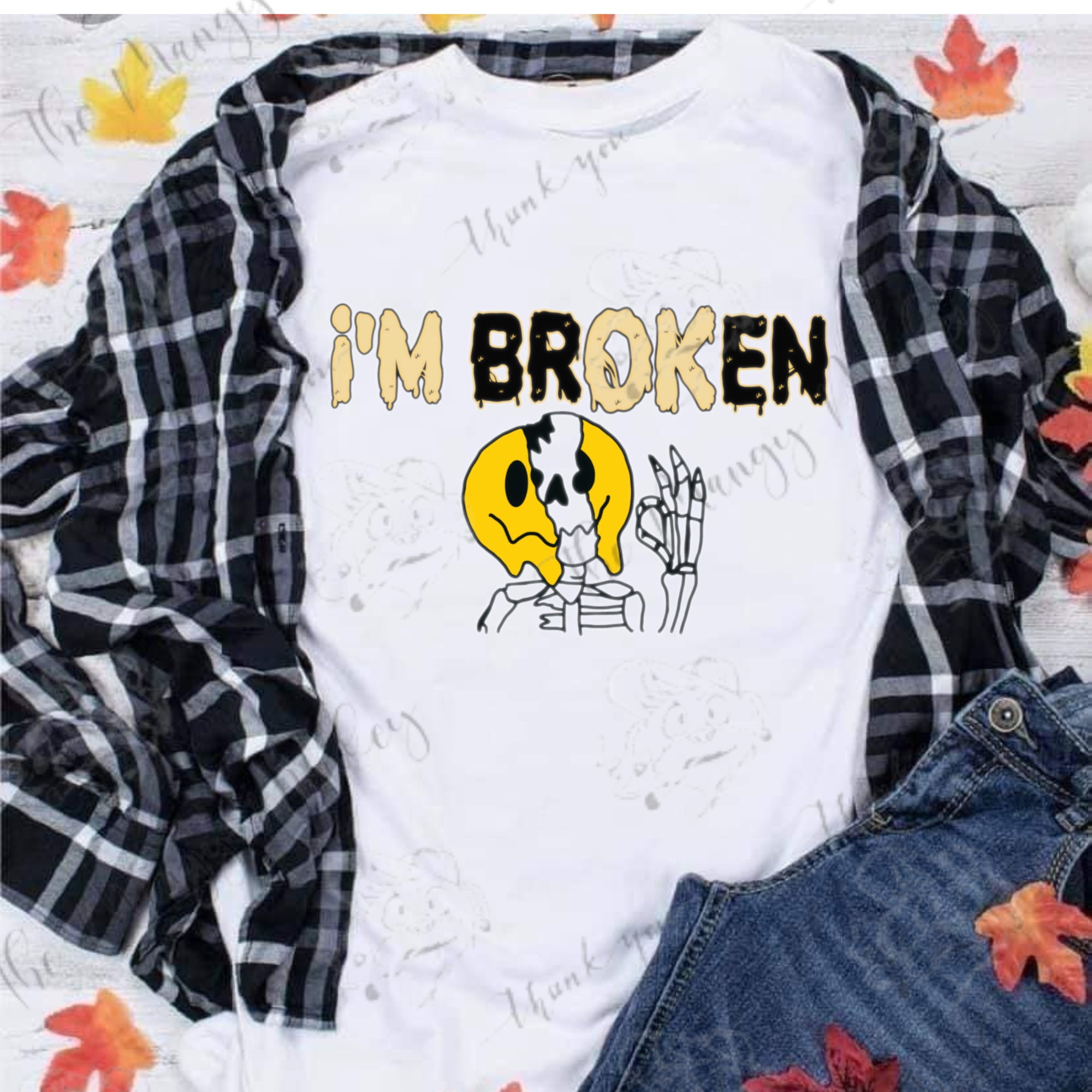 I'm Broken / I'm OK Digital Download, Smiley Face Skellington ...