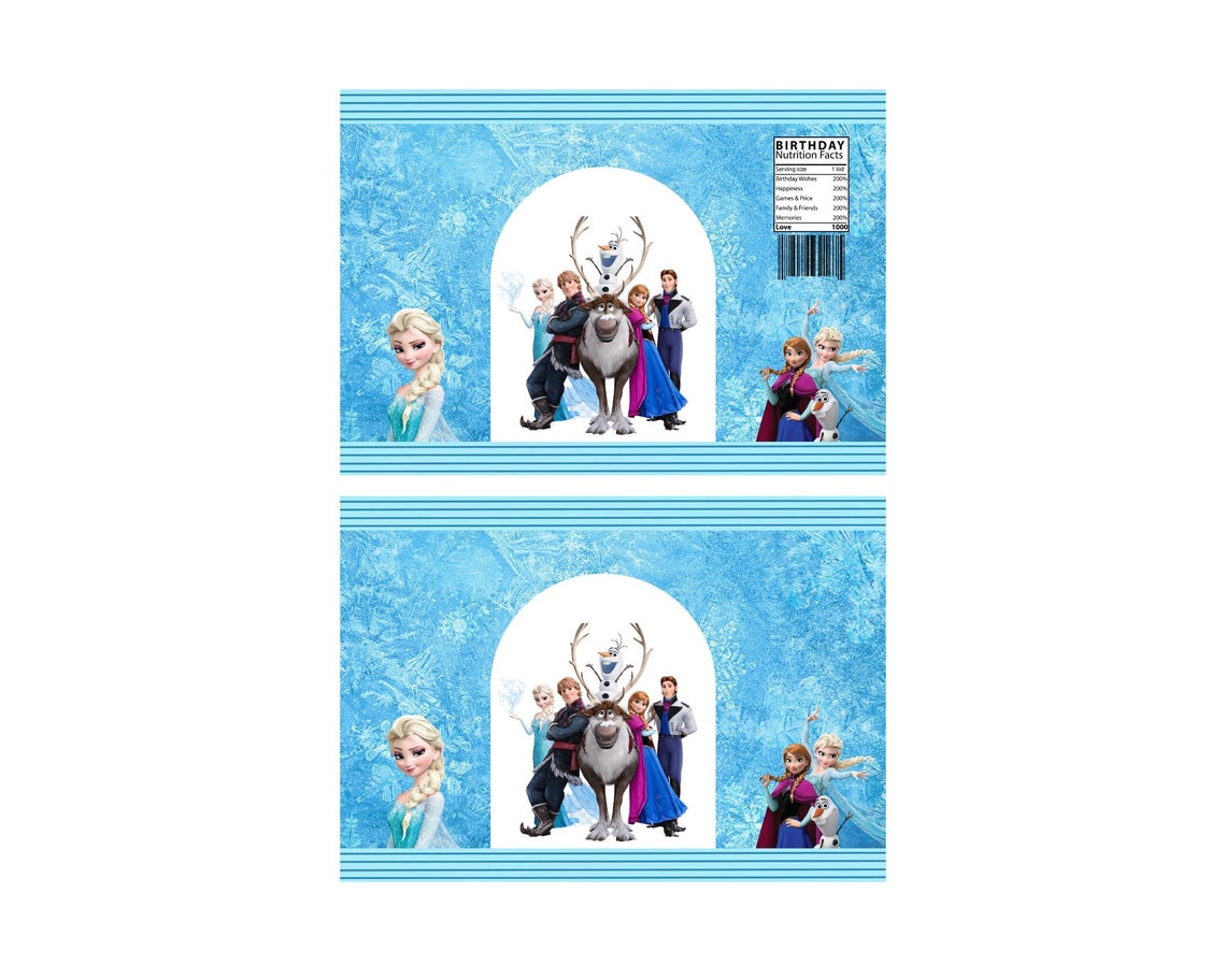 FROZEN Chip Bag Template, Frozen Chip Bags, Labels for Birthday Party ...