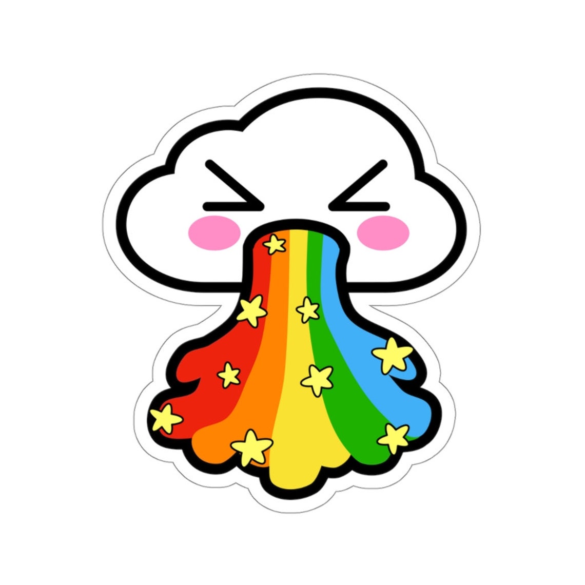 Cloud Rainbow Barf Sticker - Etsy