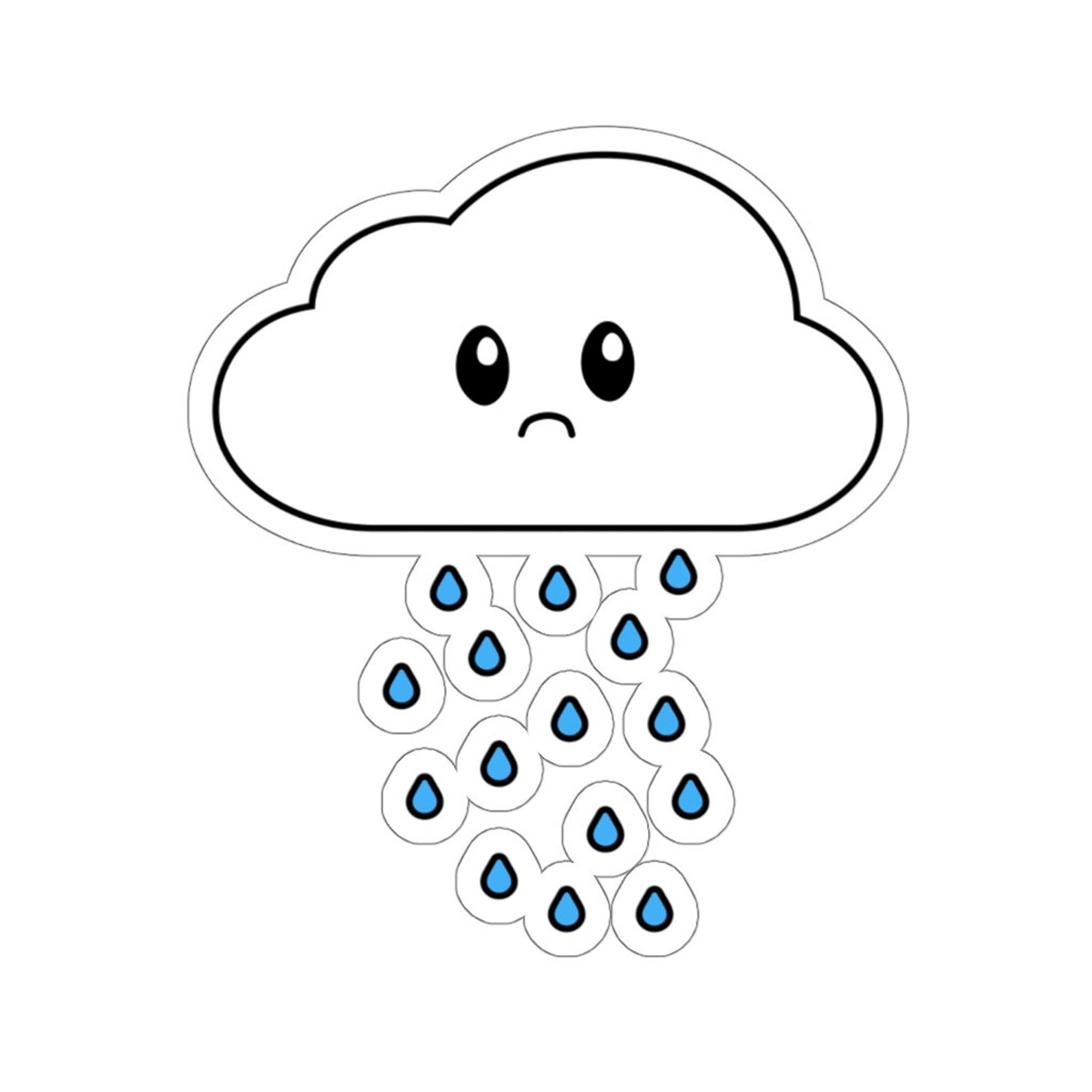 Rain Cloud Sticker - Etsy