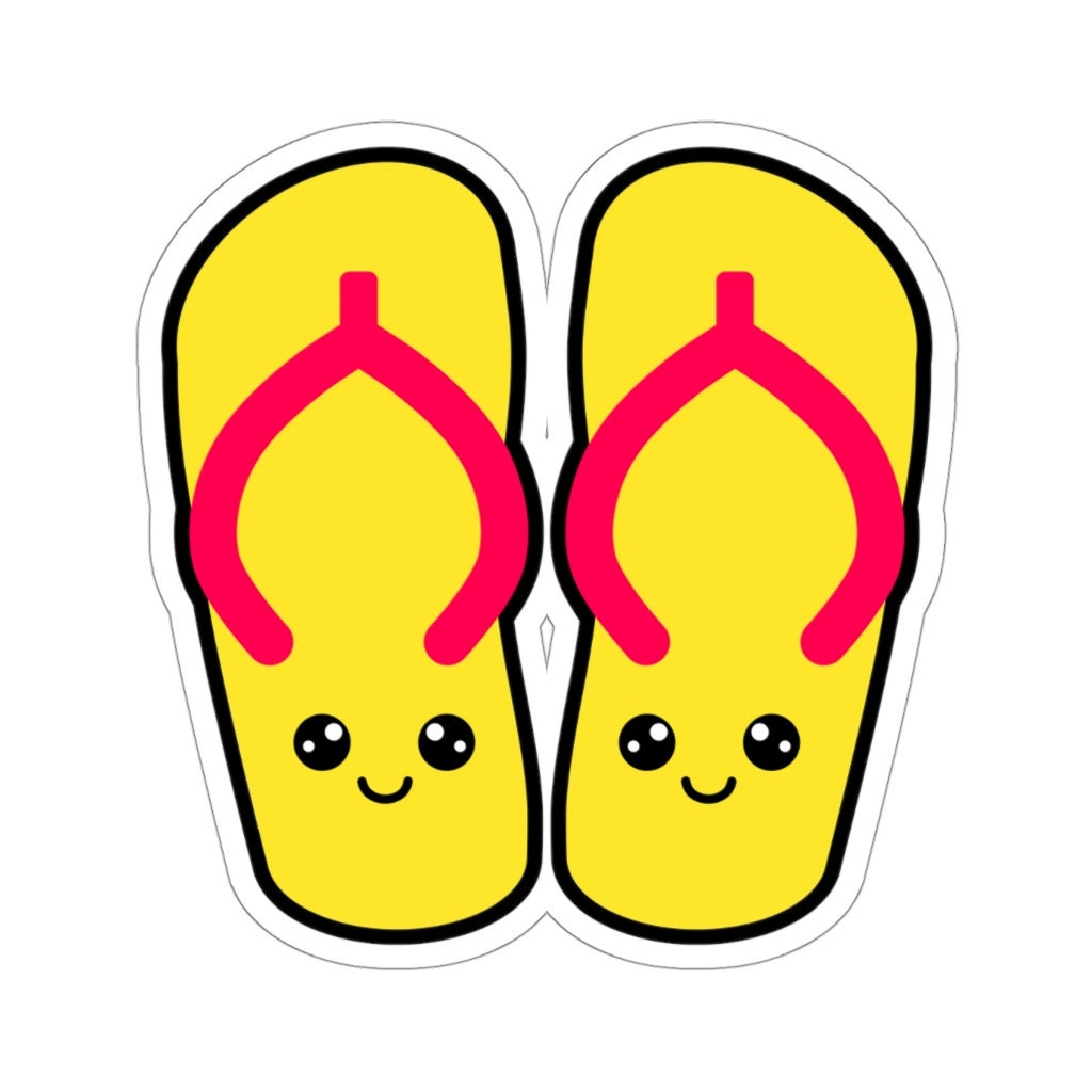Yellow Flip Flop Sticker - Etsy