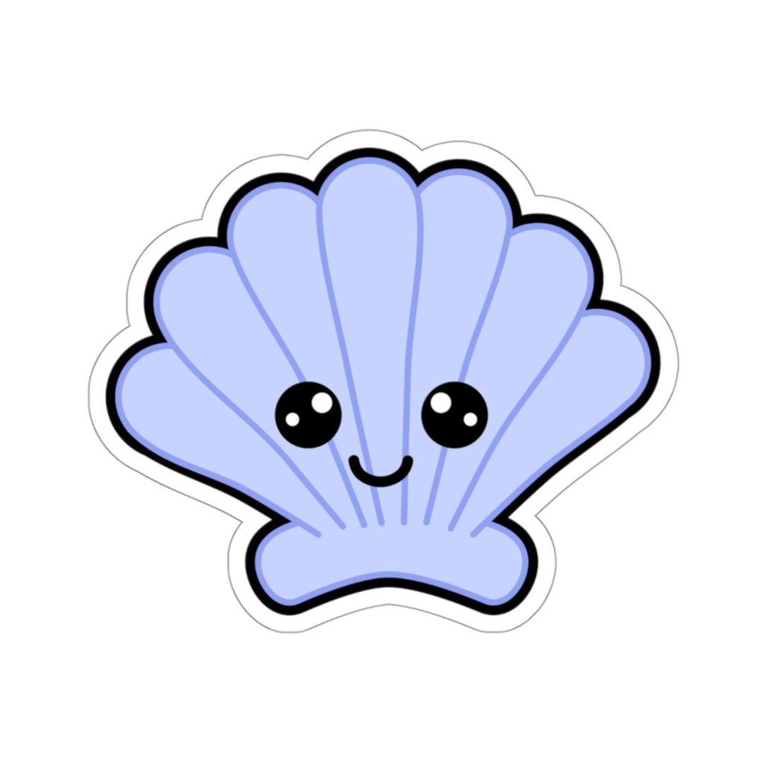 Blue Sea Shell Sticker - Etsy