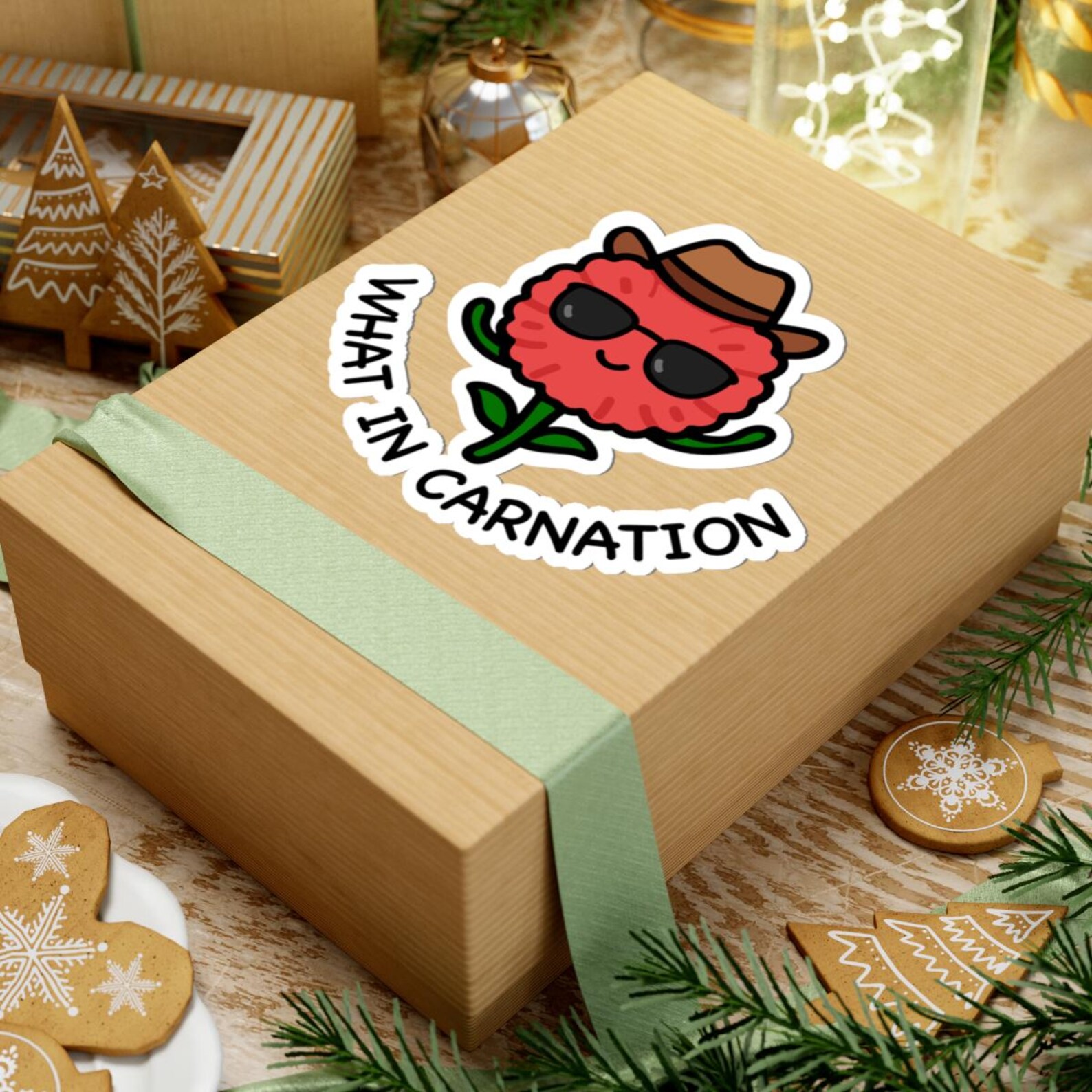 What in Carnation Sticker - Etsy
