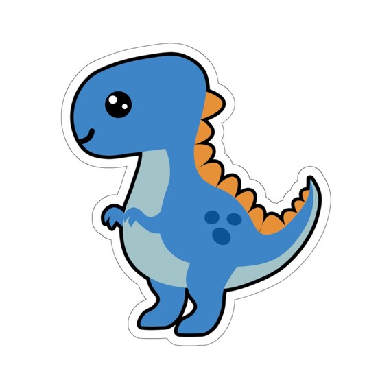 Blue T-rex With Spikes Sticker - Etsy
