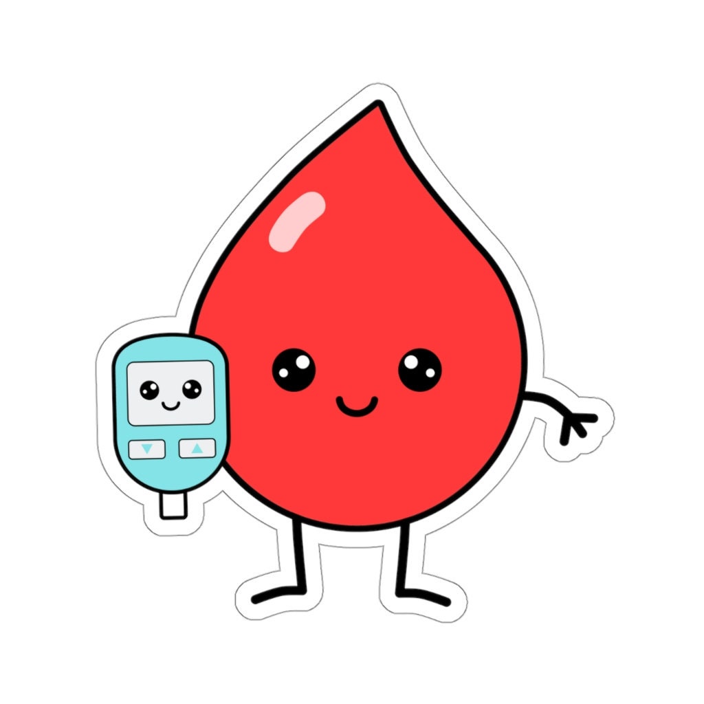 Diabetes Blood & Glucometer Sticker - Etsy