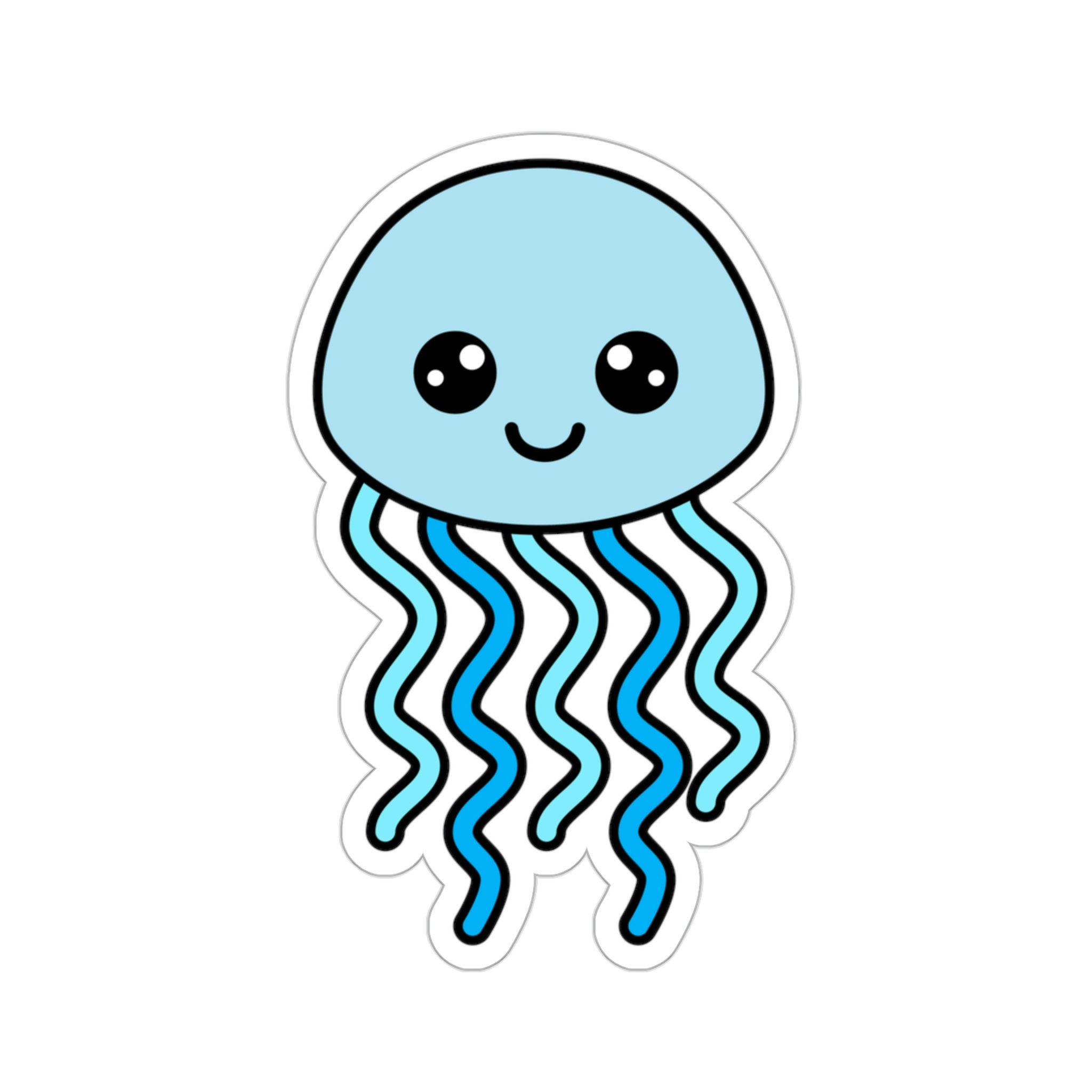 Blue Jellyfish Sticker - Etsy