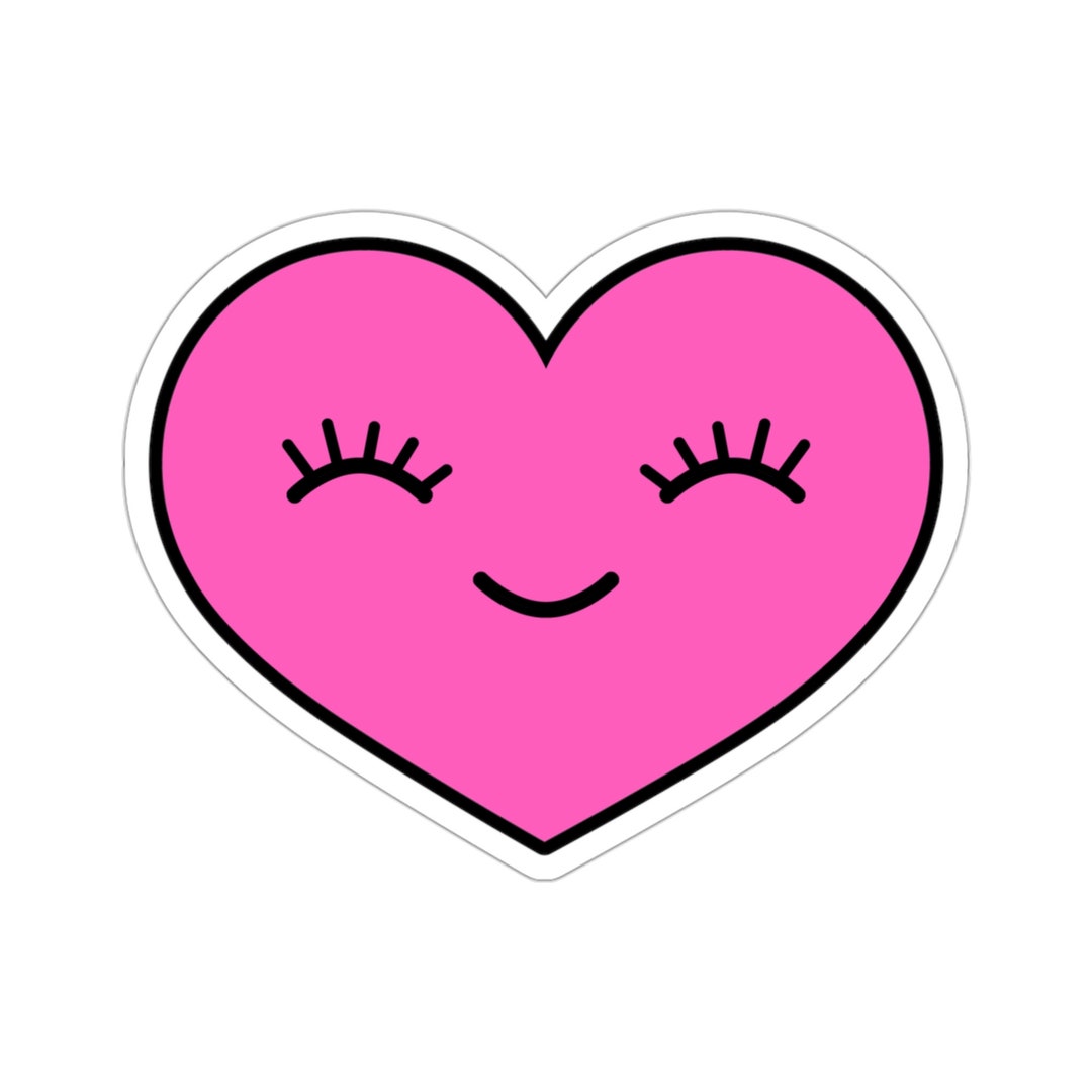 Pink Lash Heart Sticker - Etsy