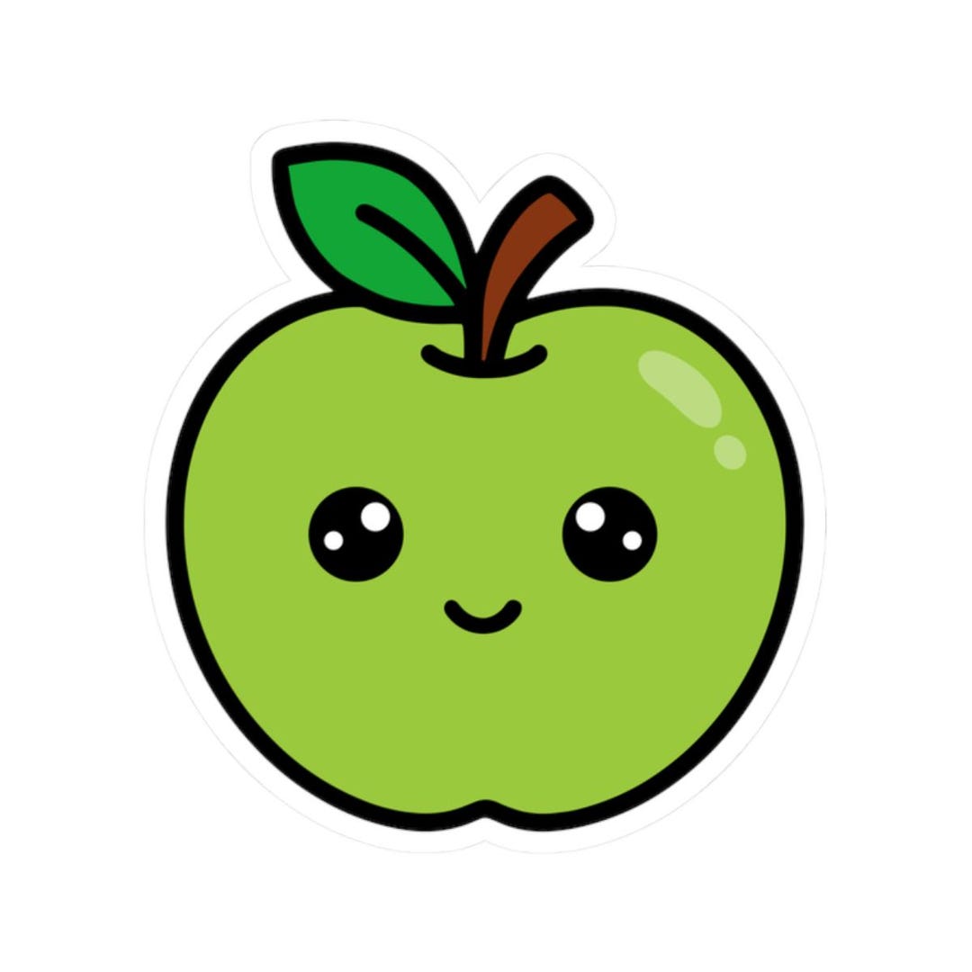 Green Apple Sticker - Etsy