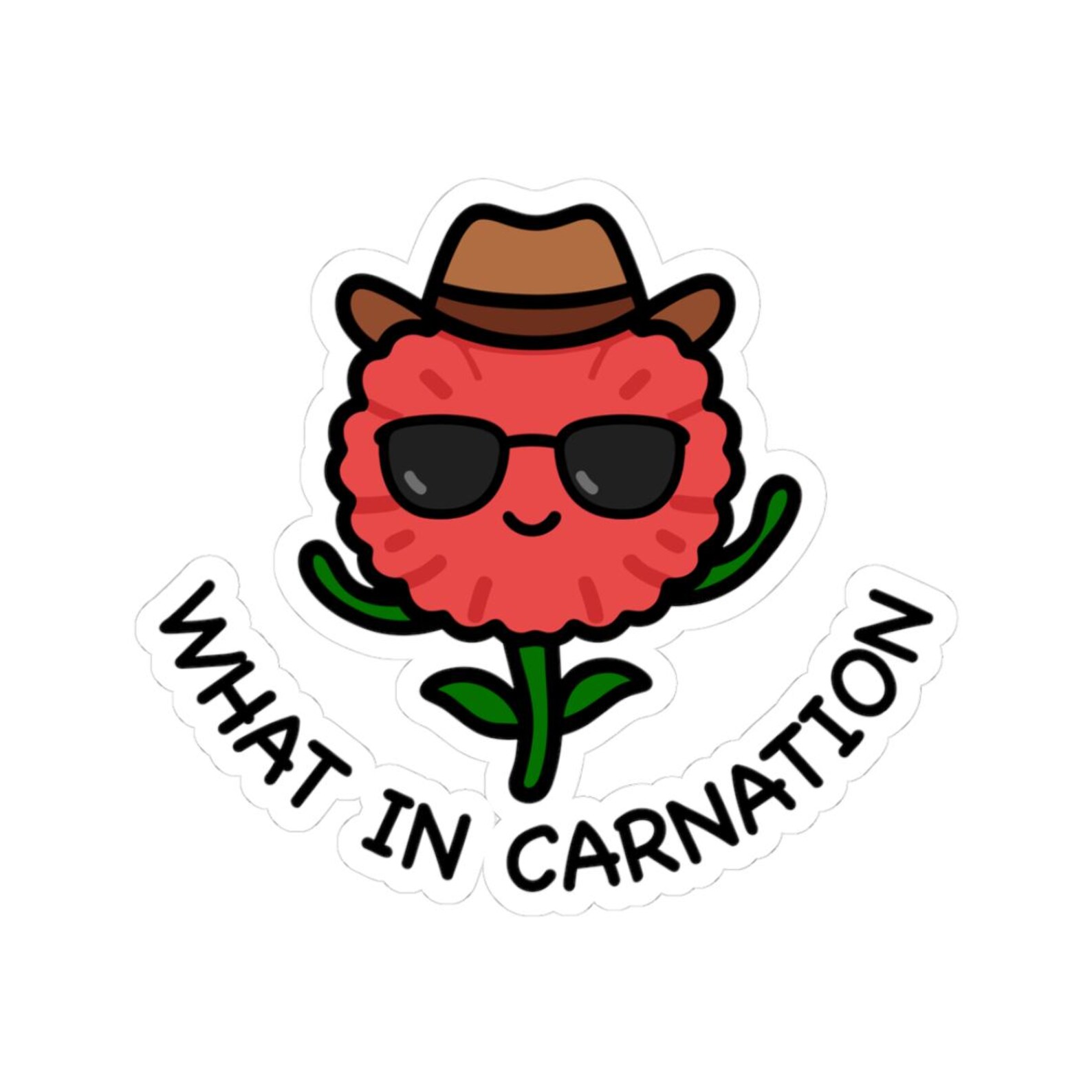 What in Carnation Sticker - Etsy