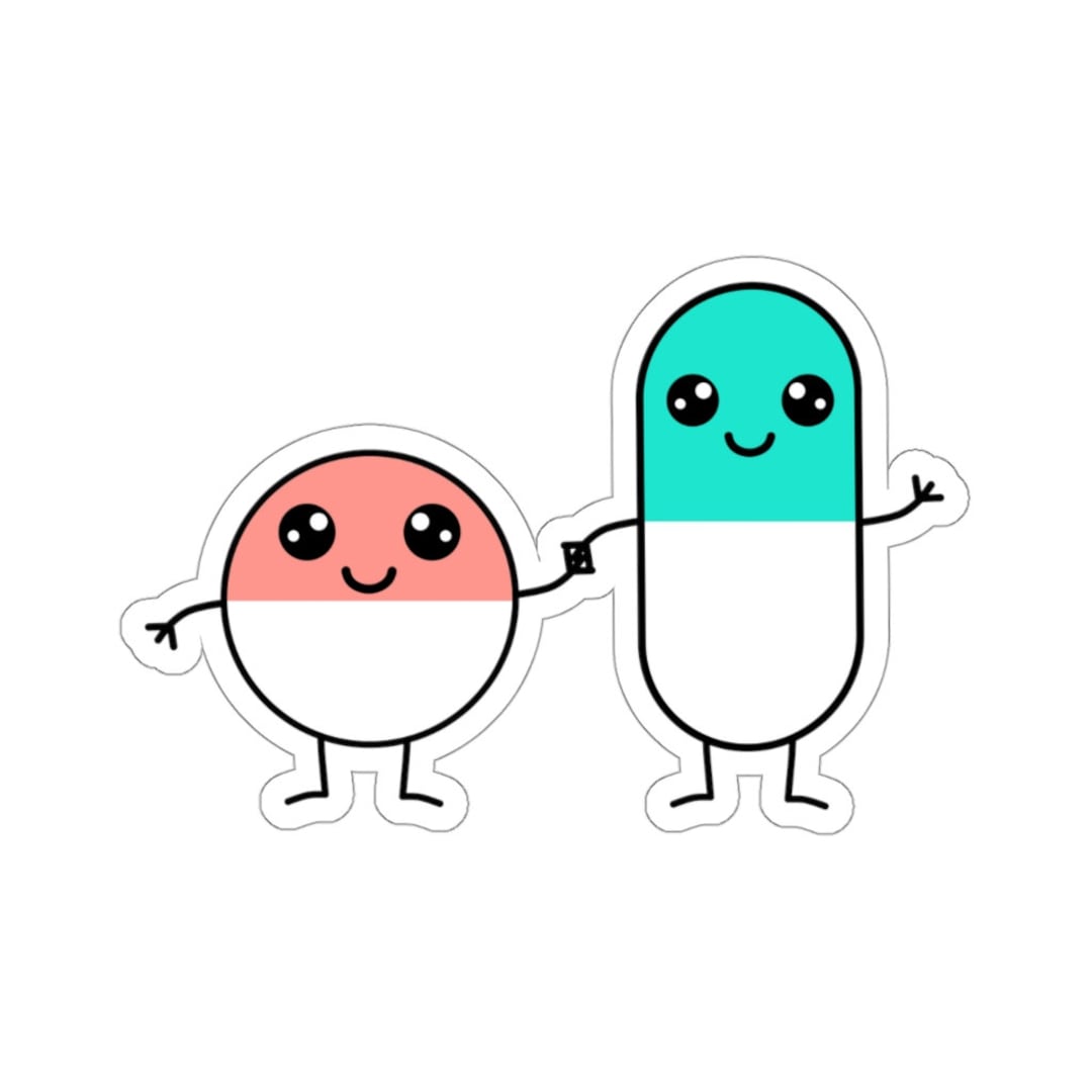 Blue & Red Pill Sticker - Etsy