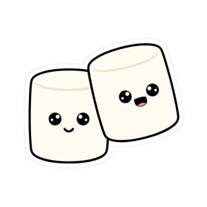 Marshmallow Sticker - Etsy