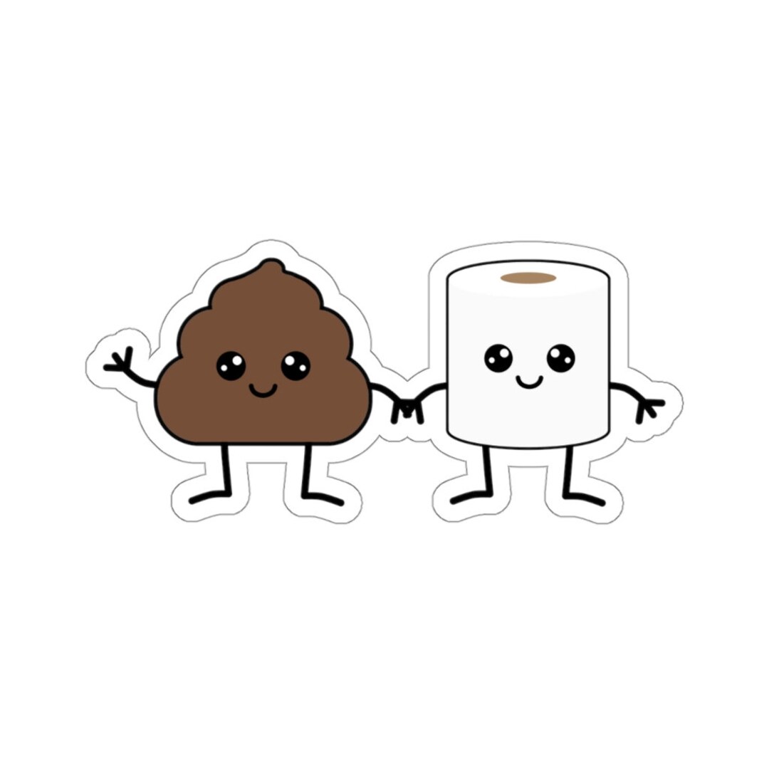 Poop & Toilet Paper Sticker - Etsy