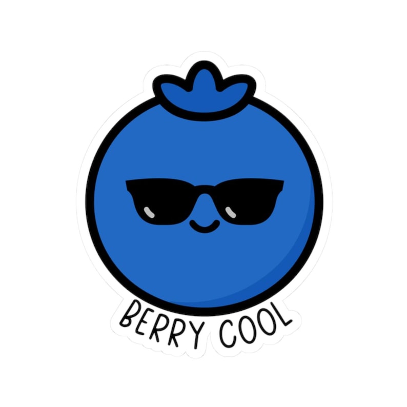 Berry Cool Blueberry Sticker - Etsy