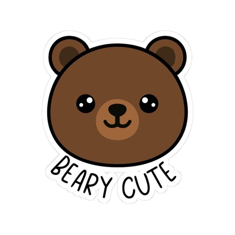 Beary Cute Bear Sticker - Etsy