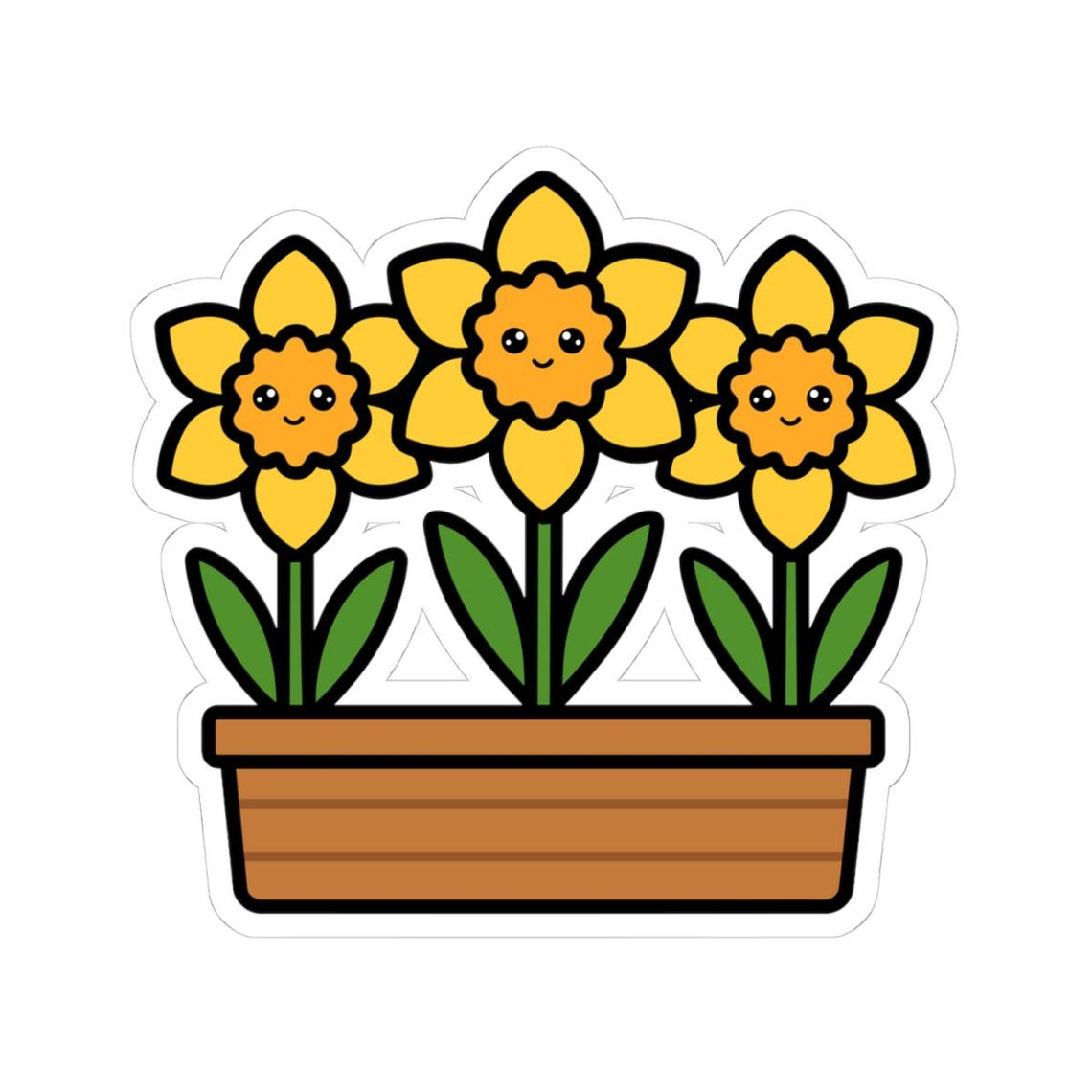 Daffodil Flower Box Sticker - Etsy