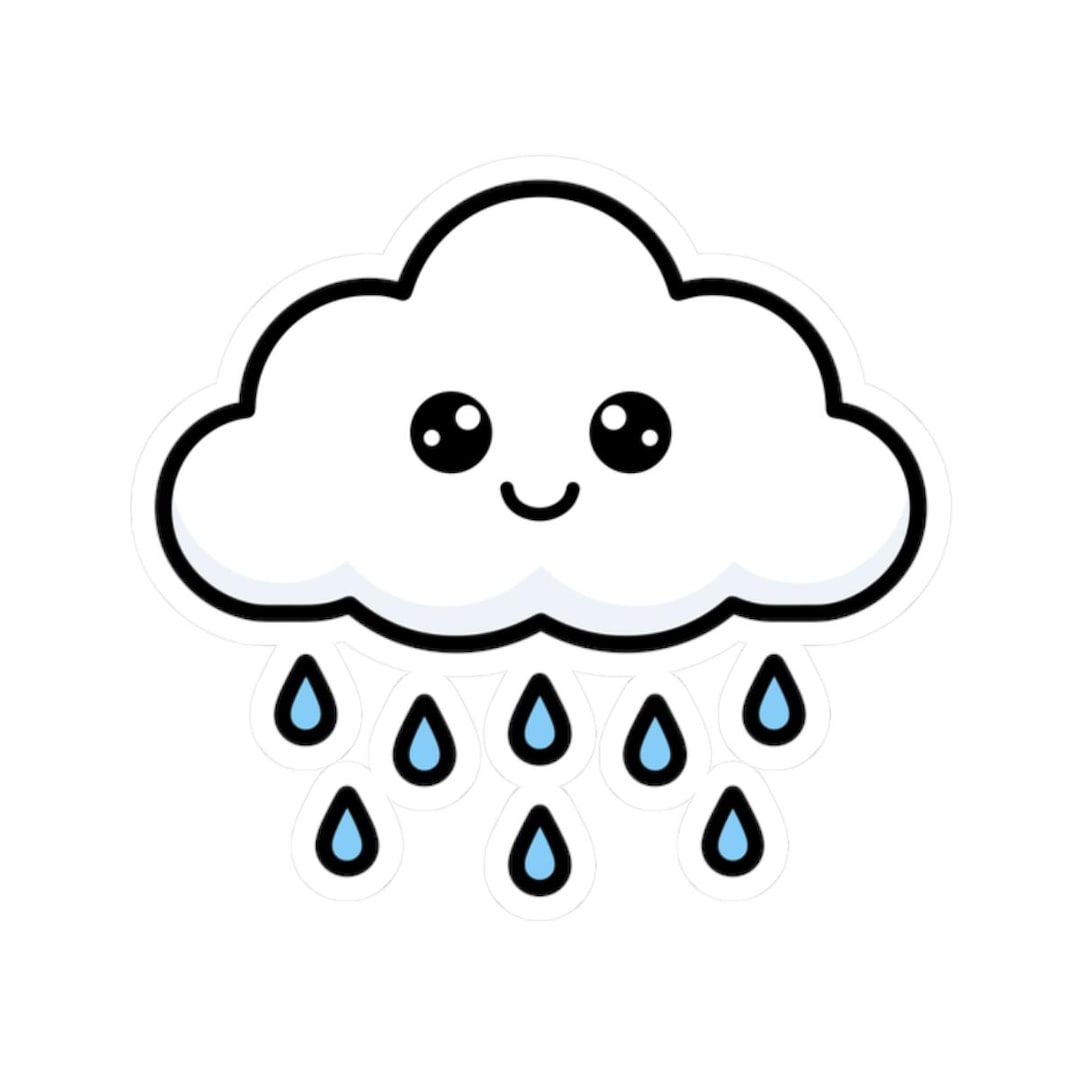 Happy Rain Cloud Sticker - Etsy